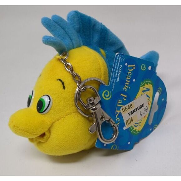 Disney | Toys | Vintage Disney The Little Mermaid Flounder Beanie Pal ...
